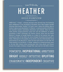 Heather Personalized Name Meaning Art Prints – Name Stories