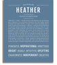 Heather Personalized Name Meaning Art Prints – Name Stories