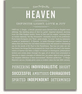 Heaven Personalized Name Meaning Art Prints – Name Stories