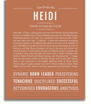 Heidi Personalized Name Meaning Art Prints – Name Stories