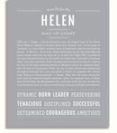 Helen Personalized Name Meaning Art Prints – Name Stories