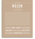Helen Personalized Name Meaning Art Prints – Name Stories