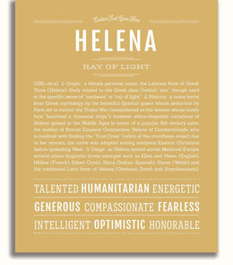 Helena Personalized Name Meaning Art Prints – Name Stories