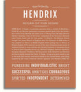 Hendrix Personalized Name Meaning Art Prints – Name Stories