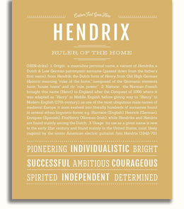 Hendrix | Name Art Print – Name Stories
