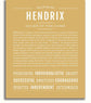 Hendrix Personalized Name Meaning Art Prints – Name Stories