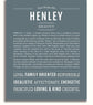 Henley Personalized Name Meaning Art Prints – Name Stories