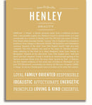 Henley Personalized Name Meaning Art Prints – Name Stories