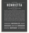 Henrietta | Name Art Print – Name Stories