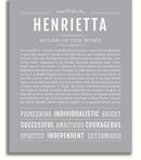 Henrietta | Name Art Print – Name Stories