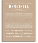 Henrietta | Name Art Print – Name Stories