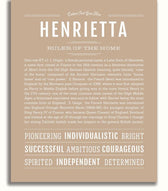 Henrietta | Name Art Print – Name Stories