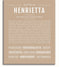 Henrietta | Name Art Print – Name Stories