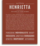 Henrietta | Name Art Print – Name Stories