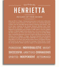 Henrietta | Name Art Print – Name Stories