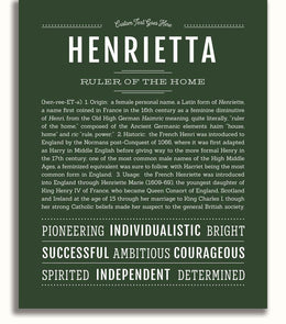 Henrietta | Name Art Print – Name Stories