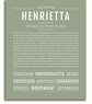 Henrietta Personalized Name Meaning Art Prints – Name Stories