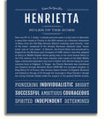Henrietta | Name Art Print – Name Stories