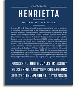 Henrietta | Name Art Print – Name Stories