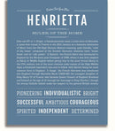 Henrietta Personalized Name Meaning Art Prints – Name Stories