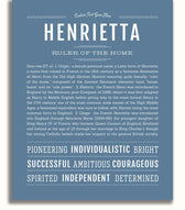 Henrietta | Name Art Print – Name Stories