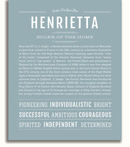 Henrietta | Name Art Print – Name Stories