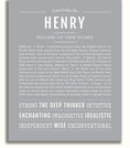 Henry Personalized Name Meaning Art Prints – Name Stories