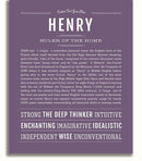 Henry Personalized Name Meaning Art Prints – Name Stories