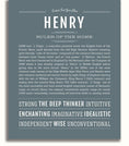 Henry Personalized Name Meaning Art Prints – Name Stories