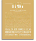 Henry Personalized Name Meaning Art Prints – Name Stories