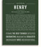 Henry Personalized Name Meaning Art Prints – Name Stories