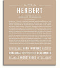 Herbert Personalized Name Meaning Art Prints – Name Stories