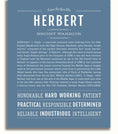Herbert Personalized Name Meaning Art Prints – Name Stories