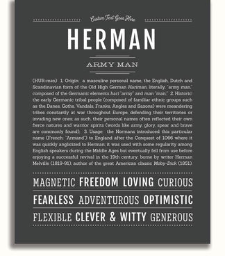 Herman | Name Art Print – Name Stories