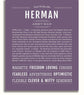 Herman Personalized Name Meaning Art Prints – Name Stories
