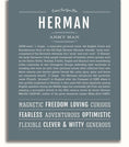 Herman Personalized Name Meaning Art Prints – Name Stories