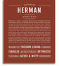 Herman Personalized Name Meaning Art Prints – Name Stories