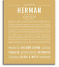 Herman Personalized Name Meaning Art Prints – Name Stories