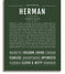 Herman Personalized Name Meaning Art Prints – Name Stories