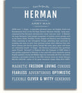 Herman Personalized Name Meaning Art Prints – Name Stories