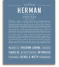 Herman Personalized Name Meaning Art Prints – Name Stories