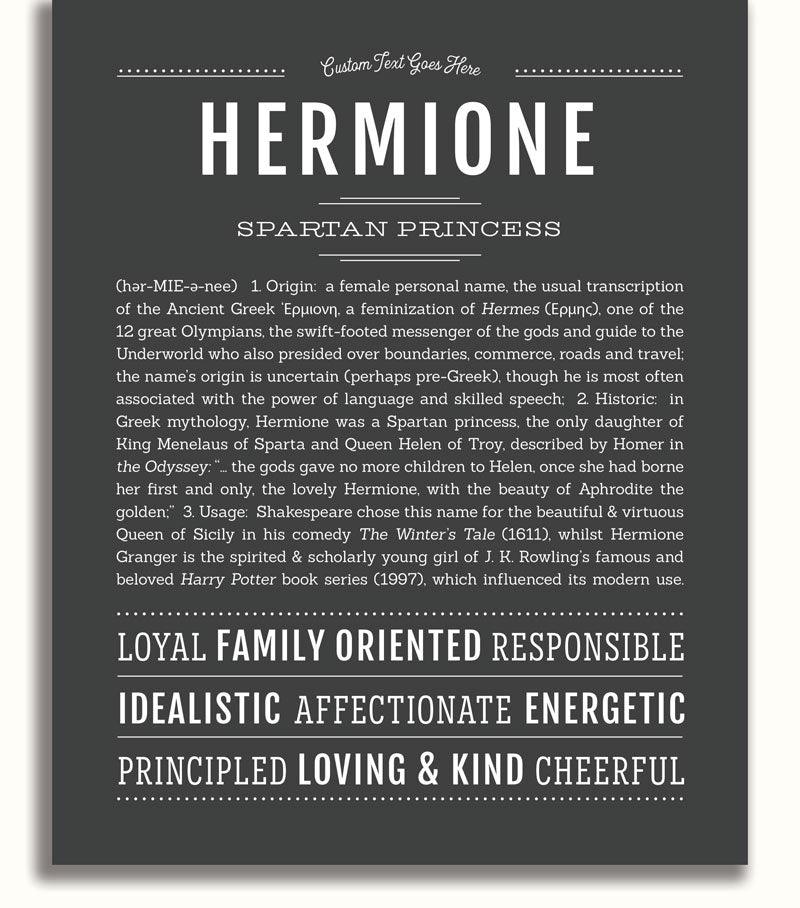 Hermione Personalized Name Meaning Art Prints – Name Stories