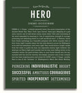 Hero Personalized Name Meaning Art Prints – Name Stories