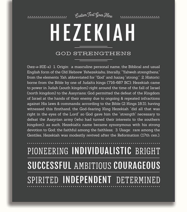 Hezekiah | Name Art Print - Personalized Custom Gifts – Name Stories