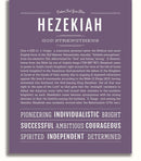 Hezekiah Personalized Name Meaning Art Prints – Name Stories