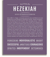 Hezekiah Personalized Name Meaning Art Prints – Name Stories