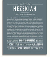 Hezekiah Personalized Name Meaning Art Prints – Name Stories