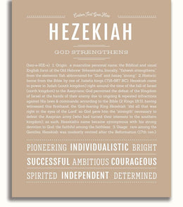 Hezekiah Personalized Name Meaning Art Prints – Name Stories