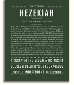 Hezekiah Personalized Name Meaning Art Prints – Name Stories