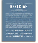 Hezekiah Personalized Name Meaning Art Prints – Name Stories